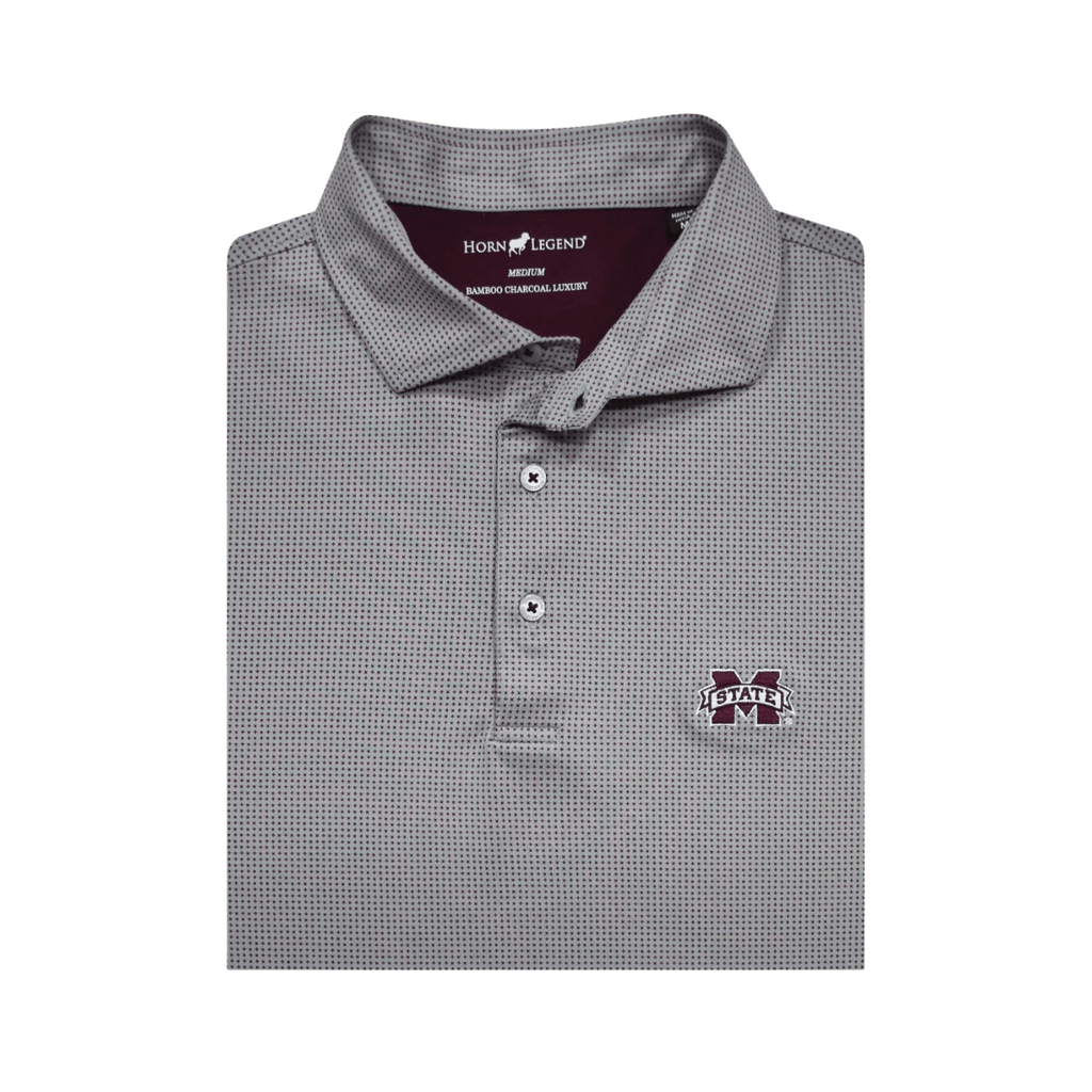 Mississippi State University : MSU Horn Legend Banner Logo Dot Polo ...