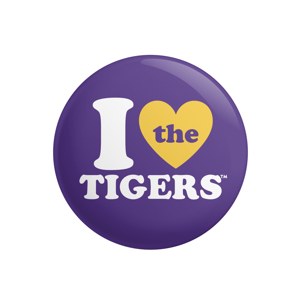 LSU : I Heart the Tigers Button - Shop.B-Unlimited.com