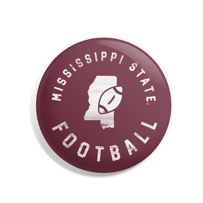 Mississippi State University : MSU State Outline Football Button - Shop ...